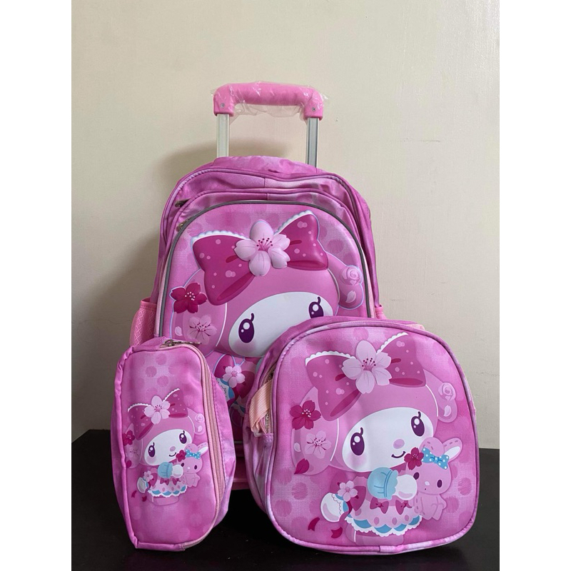 School trolley bag 16inch KIDS CHARACTER TROLLEY BAG PACK SET | Shopee ...