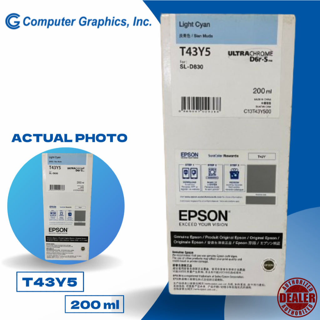 EPSON SureLab D830 Light Cyan 200mL C13T43Y500 | Shopee Philippines