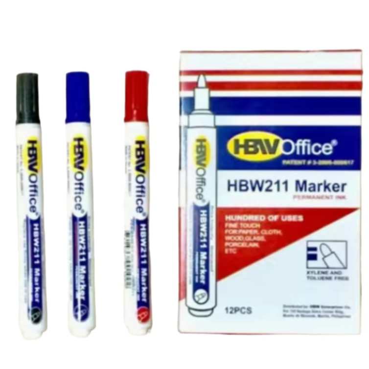 HBW Office Permanent Marker ( 1 box/12 pcs) | Shopee Philippines