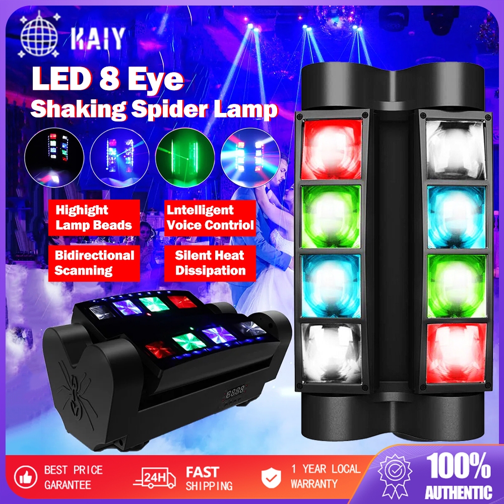 New 8 Eye Spider light Laser Light RGB Stage Light DJ Disco Light LED ...