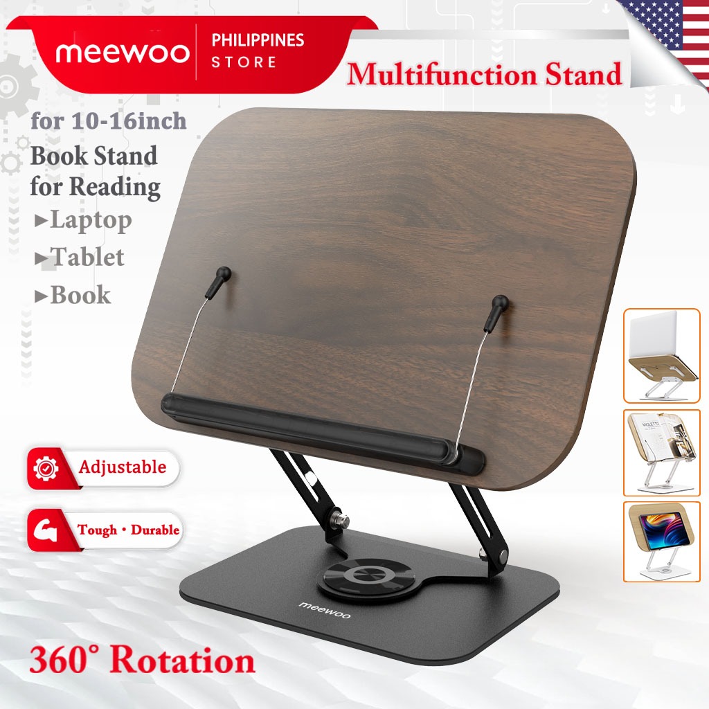 Meewoo Multi-role Laptop Stand 360Rotation Adjustable Book Stand for ...