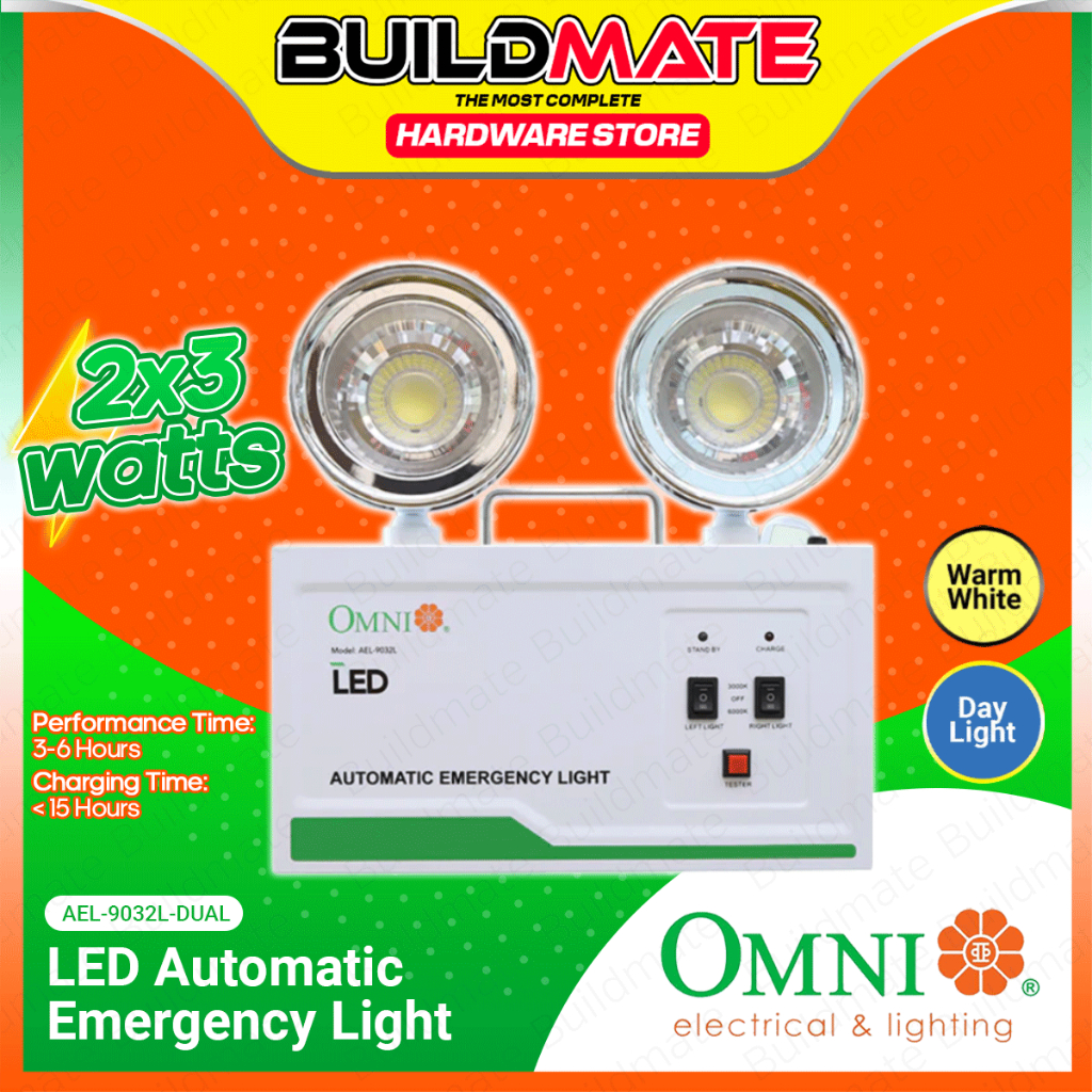 BUILDMATE Omni LED Automatic Emergency Light Single / Dual 3000K & 6000K Back-up Lighting AEL ...