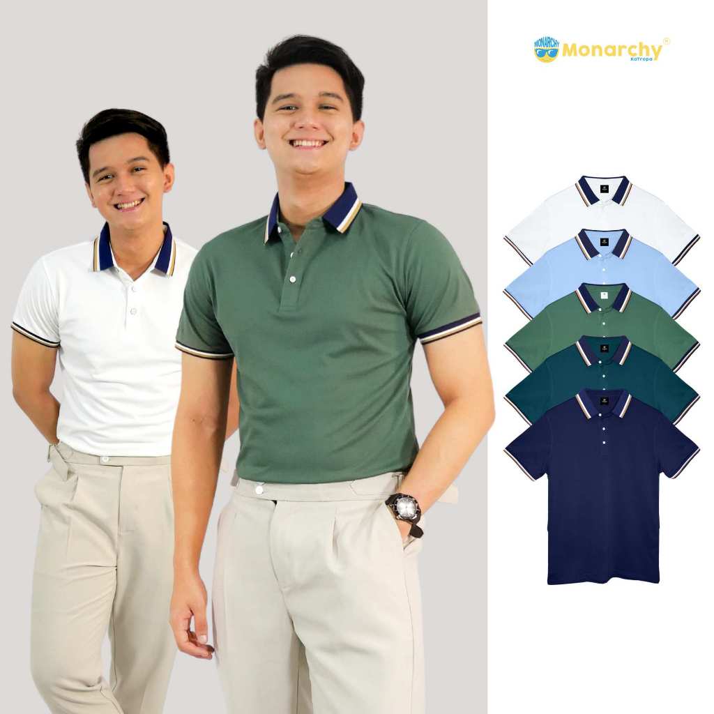 Monarchy Polo Shirt Pique Lined Short Sleeve Polo Shirt for Men Yellow ...