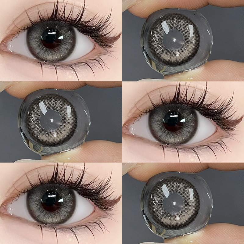 Midroo 2PCS\Pair Fog Mountain Gray contact lenses Graded 0.00 14.5MM ...