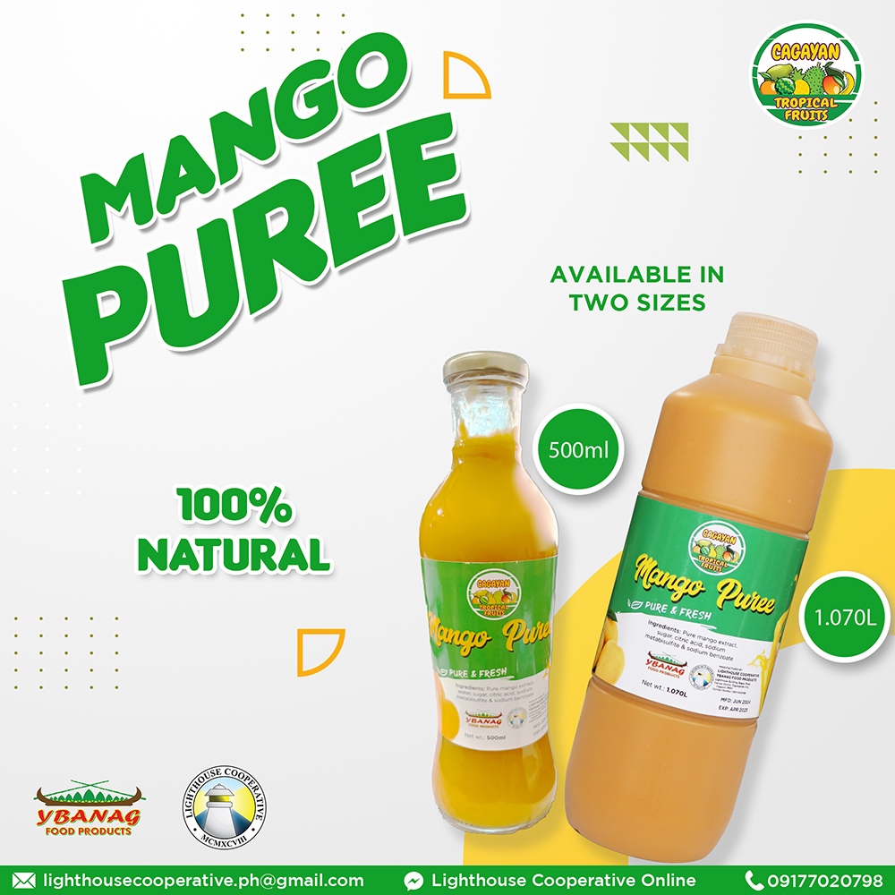 500ml/1L All-natural and Pure Mango Puree | Shopee Philippines