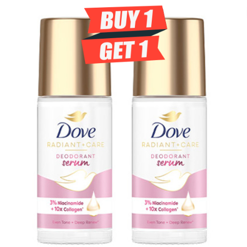 Dove Radiant + Care Deodorant Serum Roll On 3% Niacinamide 10x Collagen ...
