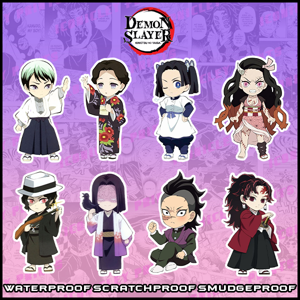 [ DEMON SLAYER CHIBI STICKER SET 2 ] WATERPROOF VINYL STICKER | DEMON ...