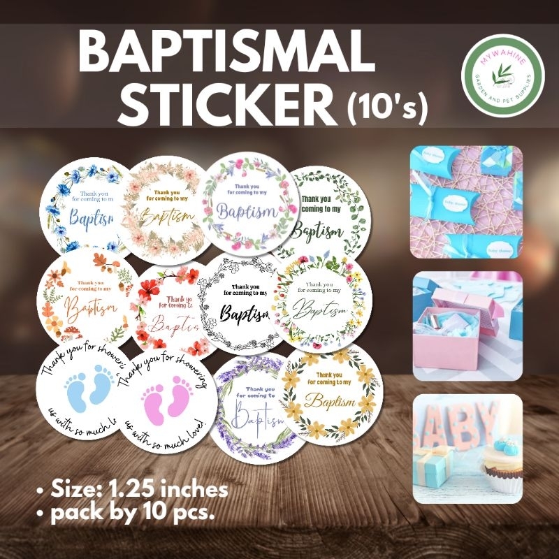 THANK YOU STICKER CHRISTENING BAPTISMAL BABY BOY GIRL EVENT STICKER ...
