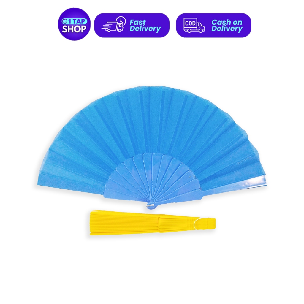 1Tap #7497 Plastic Foldable Plain Folding Handheld Fan Hand Fans ...