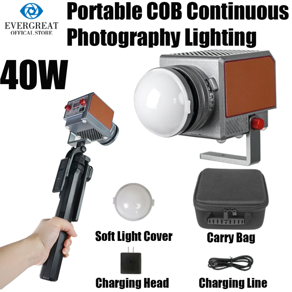 40W Video Light Portable Bi-Color COB Continuous Lighting For Content ...