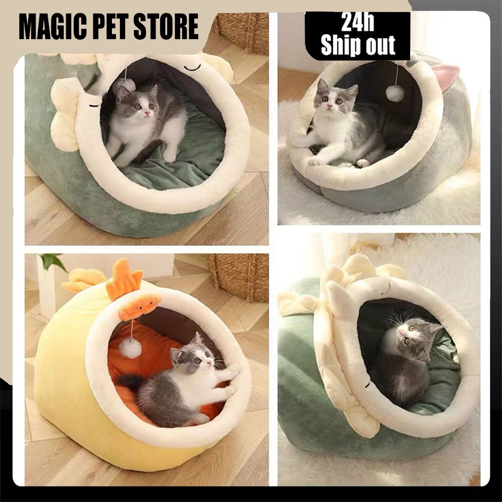 Cat Bed Dog Bed Cartoon Pet Bed Foldable Removable Washable Pet ...