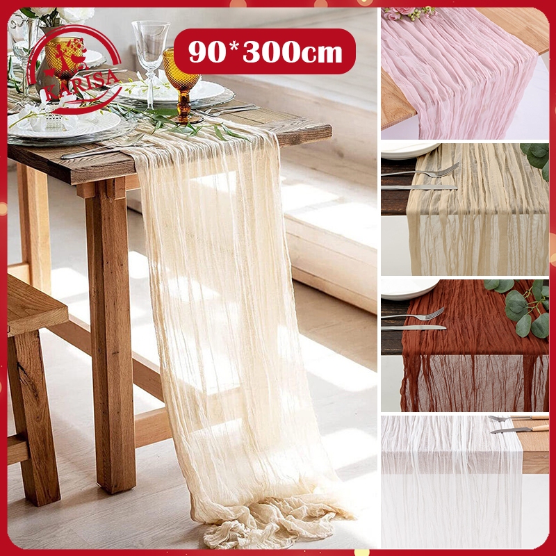Cheesecloth Table Runner Table Runner Ceremony Wedding Party for ...