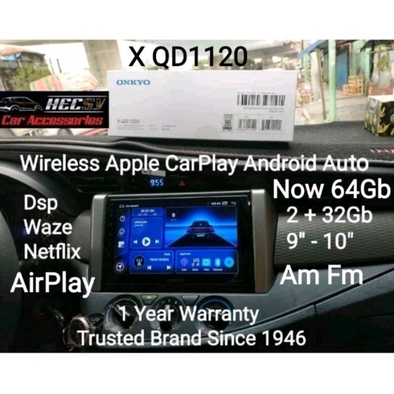Innova 2016 to 2024 Head Unit Android 9" ONKYO Stereo APPLE CARPLAY ...
