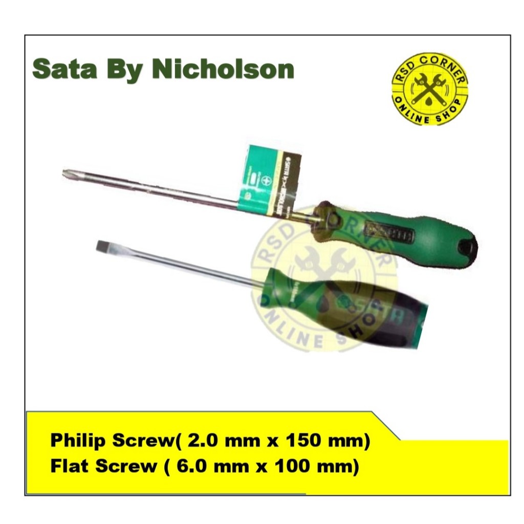SATA By Nicholson ( Flat Screw / Philip Screw Driver) | Shopee Philippines