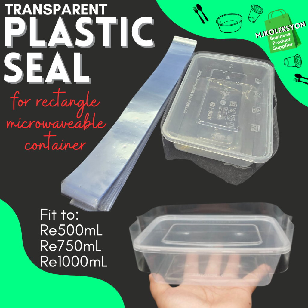 Plastic Seal For Microwavable Rectangle Container 100pcs | Shopee ...
