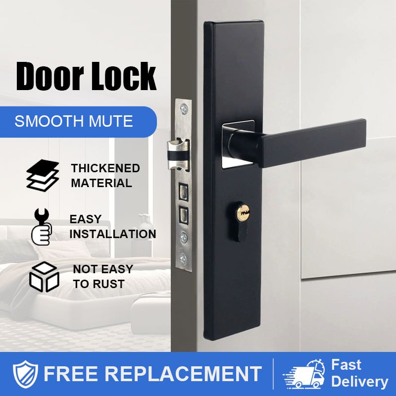 Door knob black antique space aluminum door stainless steel locks ...