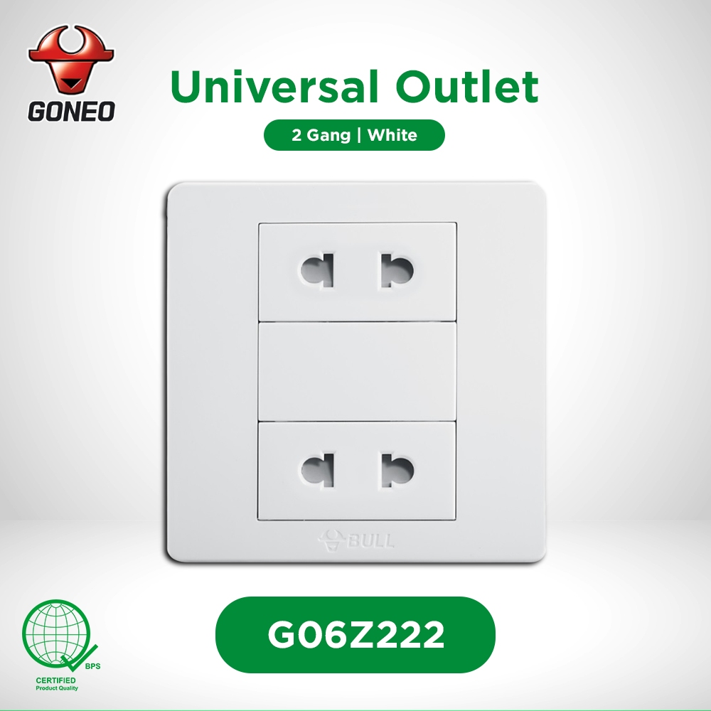BULL 2 Gang 2-Pin Wall Socket G06Z222 | Shopee Philippines