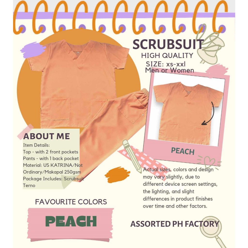 PANTONE PEACH SCRUBSUIT UNIFORM SET// COLOR OF THE YEAR 2023 SCRUSBUIT ...