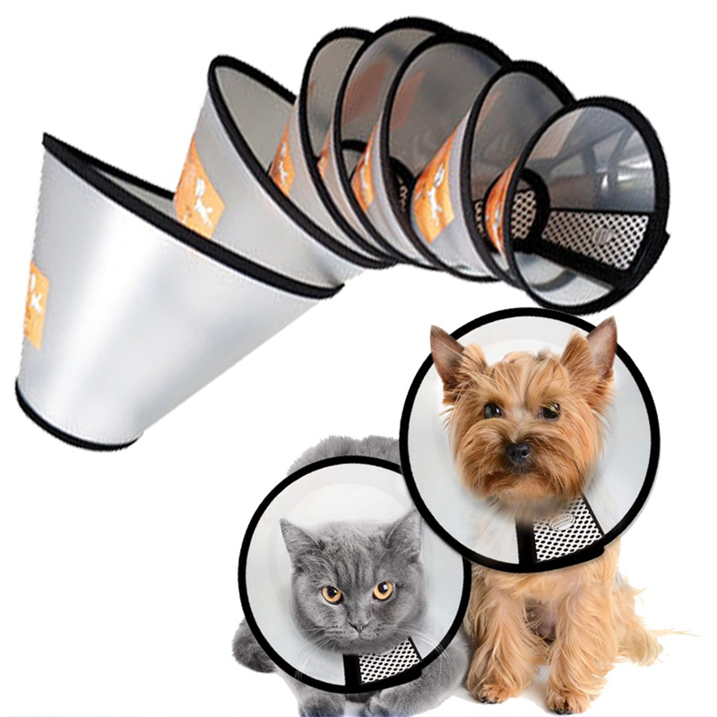 Pet Elizabeth Cone E-Collar Cat Dog Head Cover Cone Adjustable Safety ...