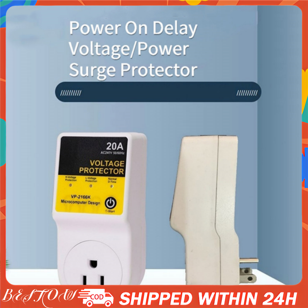 Power On Delay Voltage Power Surge Protector 3500W 20A Automatic voltage switcher surge ...