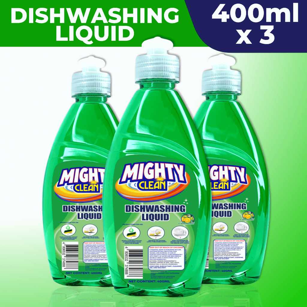 Mighty Clean Dishwashing Liquid Kalamansi 400ml x 3 pcs - 400ml DWL ...