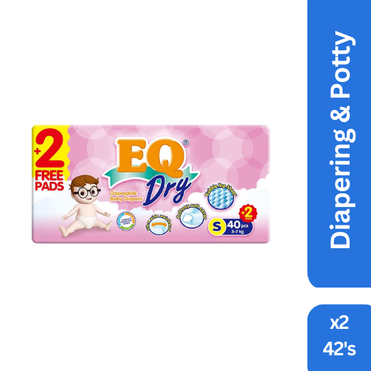 EQ Dry Econo Pack Small 42's Tape Baby Diapers Pack of 2 | Shopee ...