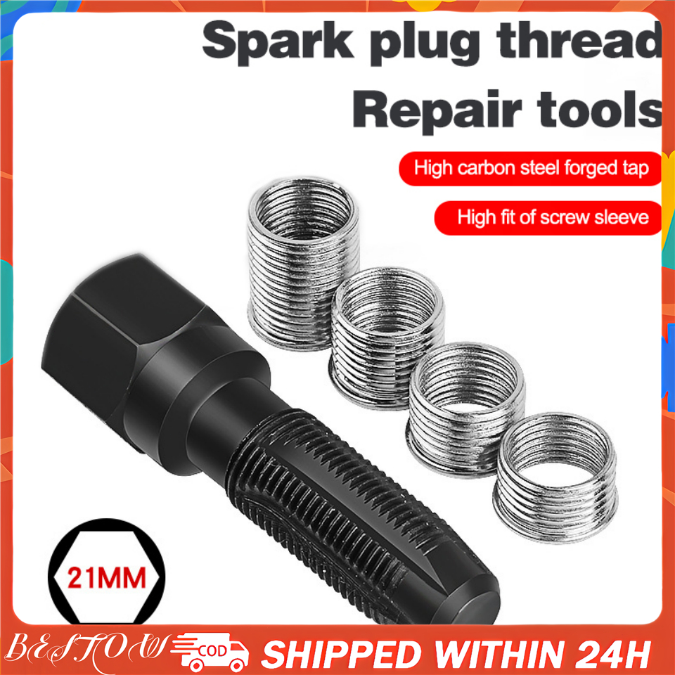 M14x1.25 Spark Plug Thread Repair Kit Tool Kit Reamer Tap Cylinder Head ...