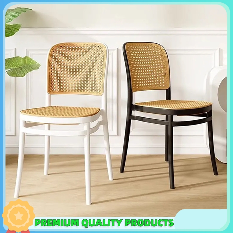 Rattan plastic chair with backrest/home stackable dining chair/outdoor ...