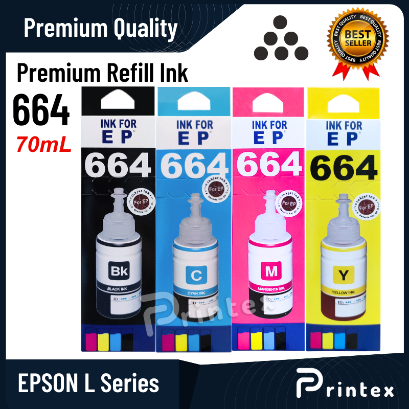 T664 664 Refill ink 70ml Compatible for Epson L120 L110 L210 L220 L300 ...