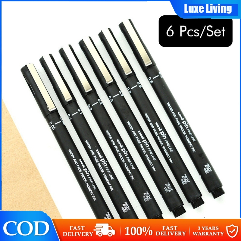 [Luxe] 6 UNIPIN Pens/set Fine Line Pen Drawing Hand Drawing Manga Line ...