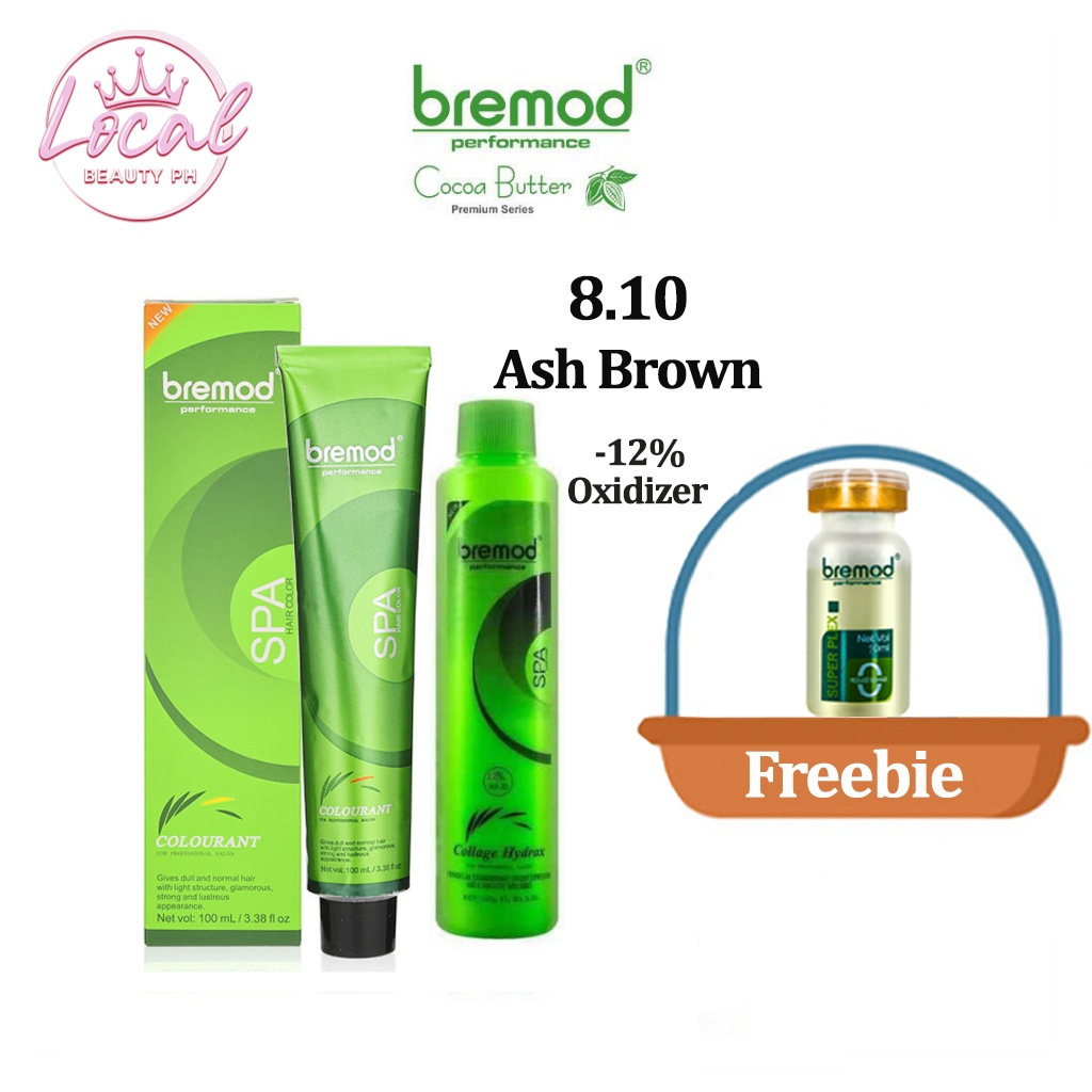 Bremod Hair Color 8.10 Ash Brown & Oxidizer 6% 9% 12% & Well Hair Hair ...