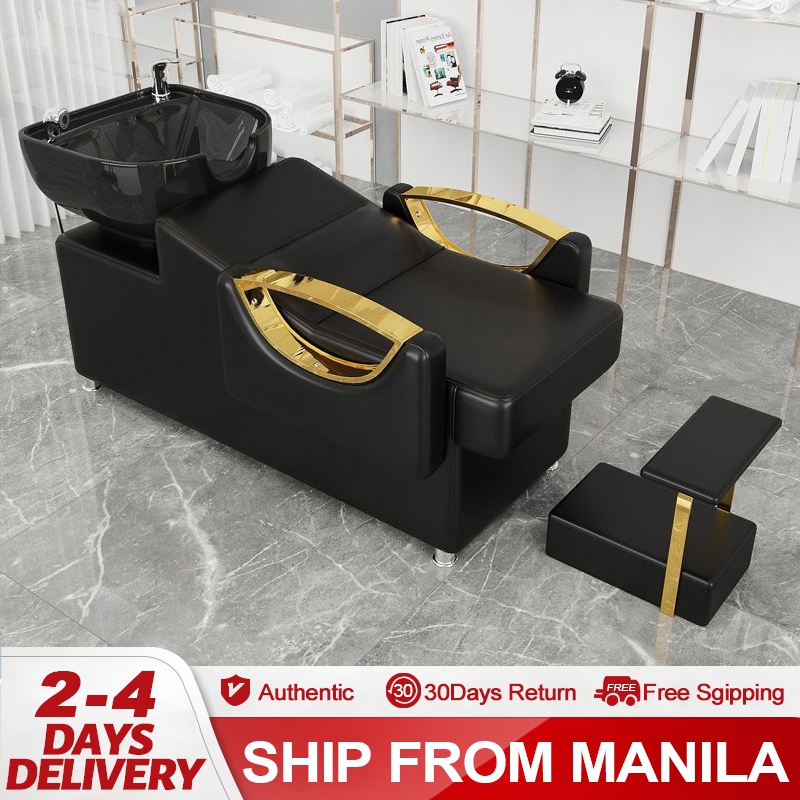 High-grade semi-lying stainless steel shampoo bed barber shop flushing ...