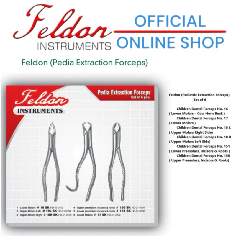 Pediatric Extraction Forceps SET of 6 pcs FELDON | Shopee Philippines