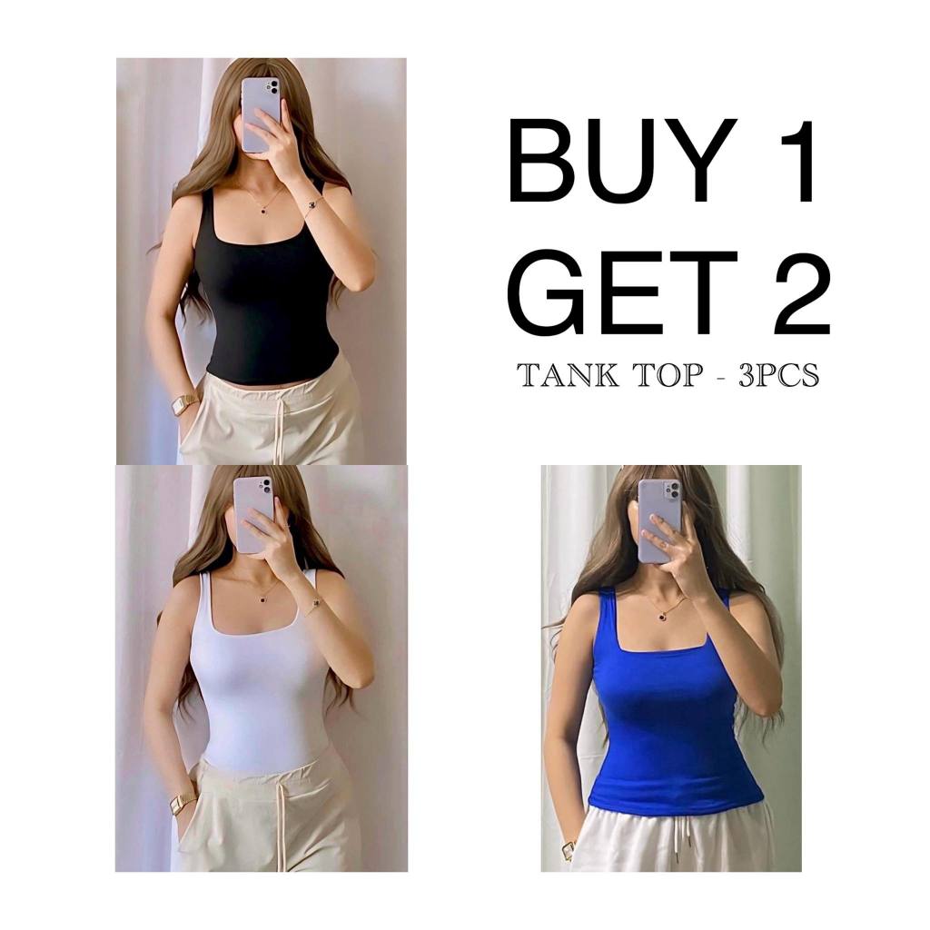 BSCFIT Tank Top (BUY 1 GET 2) Double Lining Front and Back Full Length ...