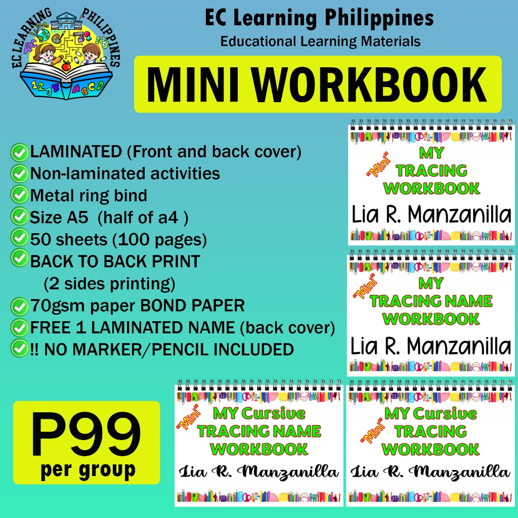 MINI TRACING WORKBOOK FOR KIDS TRACING BOOK | Shopee Philippines