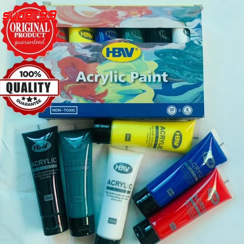 HBW Acrylic Painting Set 6 Colors Kids Drawing Art School Supplies ...