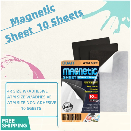 10sheets QUAFF Magnetic Sheets with Adhesive and Non- Adhesive 4R & Atm Size Ref Magnet | Shopee ...