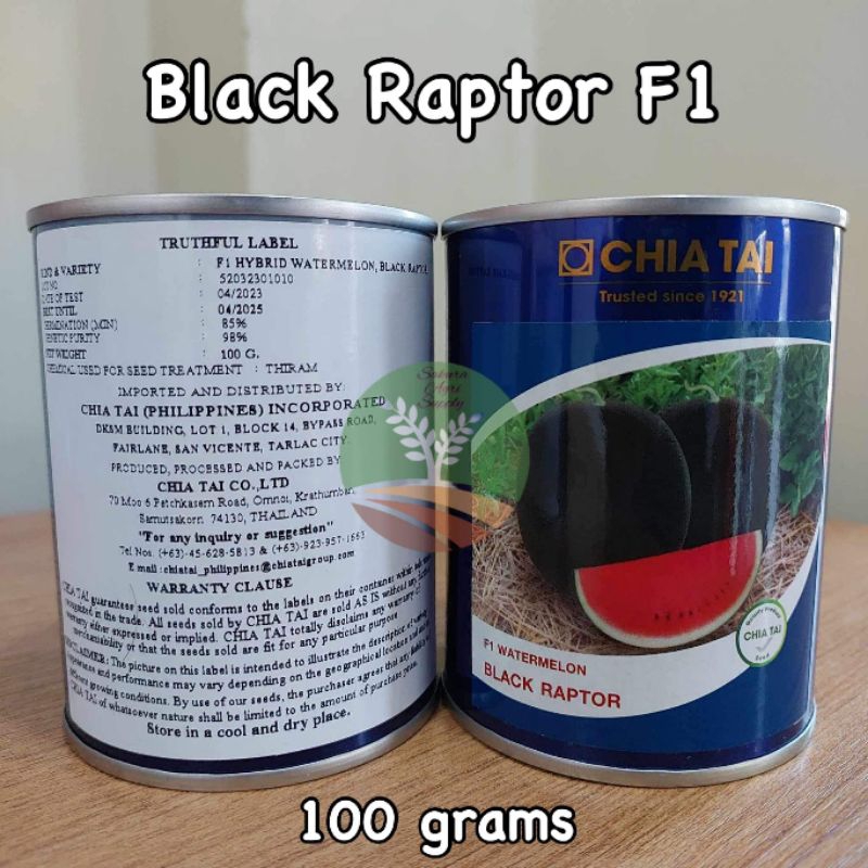 CHIA TAI BLACK RAPTOR F1 (100g) HYBRID WATERMELON SANDIYA PAKWAN SEEDS ...