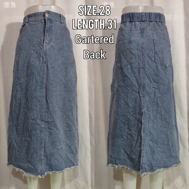 B45 PRELOVED DENIM SKIRT LONG | PALDA 3 | Shopee Philippines
