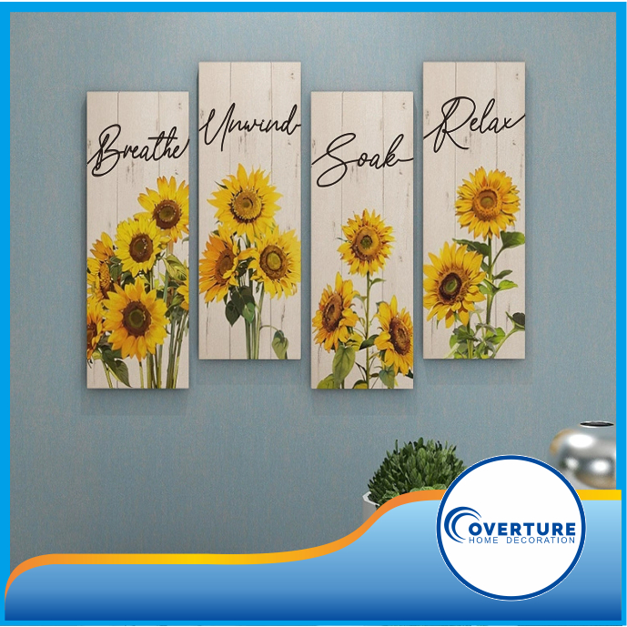 4pcs combination Stay Positve Word Hard Make it Happen Wooden Wall ...