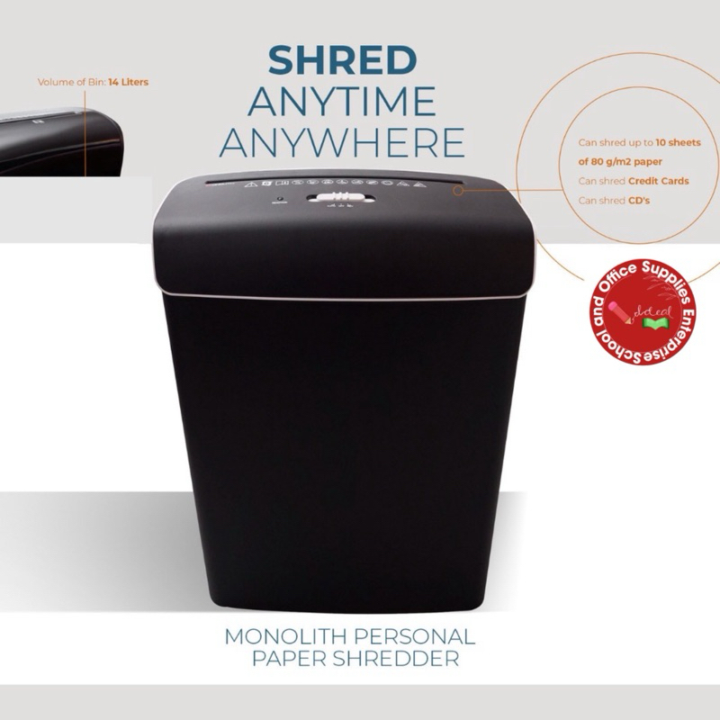 MONOLITH PERSONAL PAPER SHREDDER MACHINE | Shopee Philippines