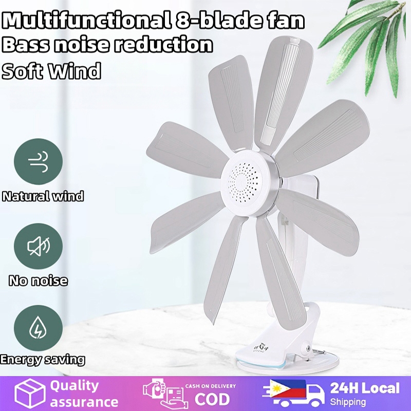 BIG Size Clip Fan 8 Blades desk fan portable Electric Fan multifunction ...