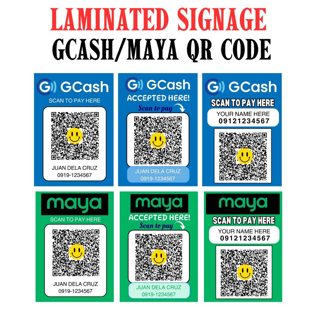 GCASH QR CODE LAMINATED SIGNAGE A4 CASH IN OUT | Shopee Philippines