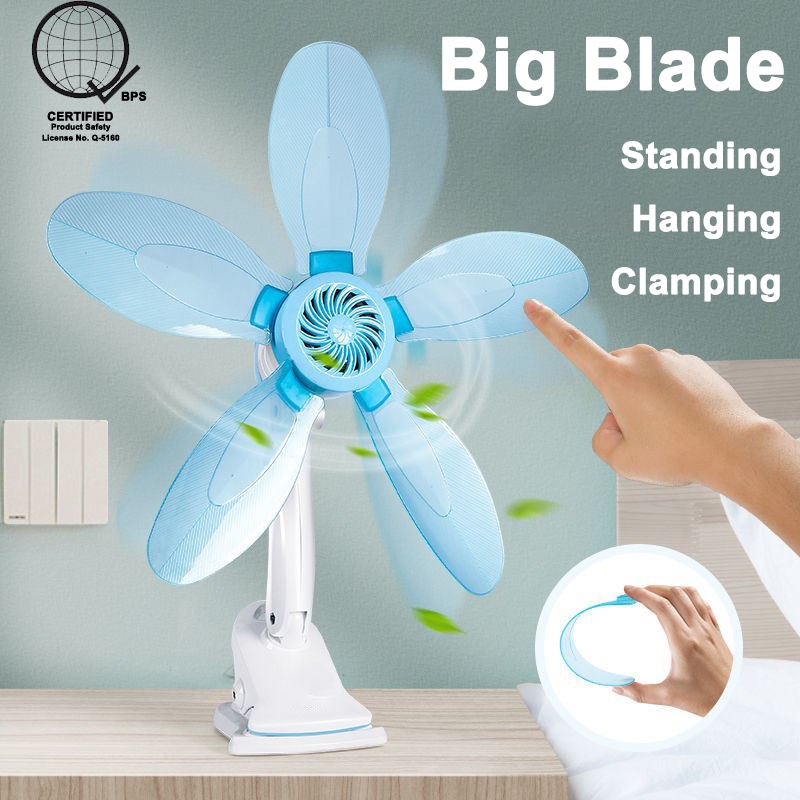 BIG SIZE 5 Blends Fan Home Electric Fan W/ Clip Clover Fan Anti-Heat ...