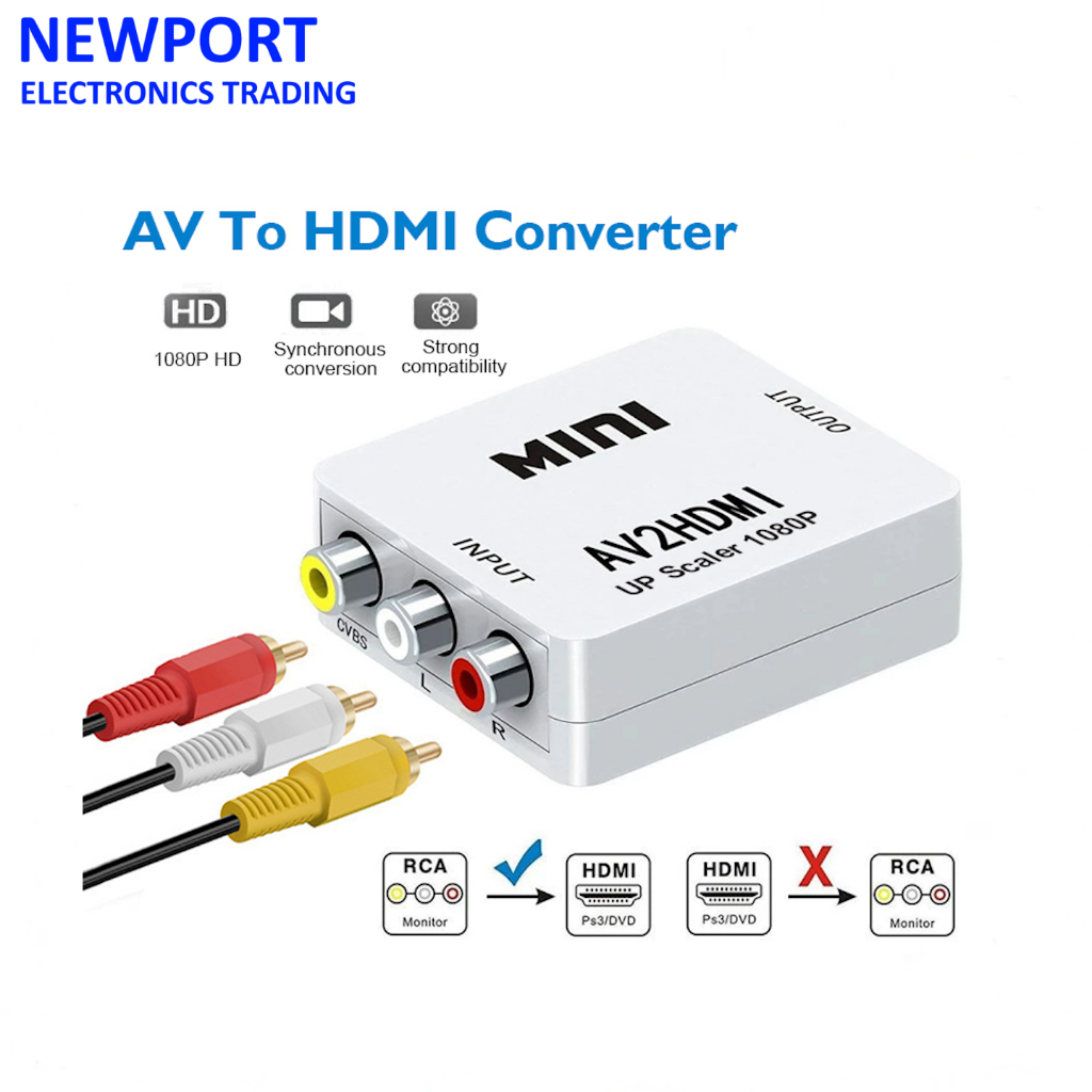 3 RCA AUDIO VIDEO INPUT TO HDMI AUDIO VIDEO OUTPUT CONVERTER | Shopee ...