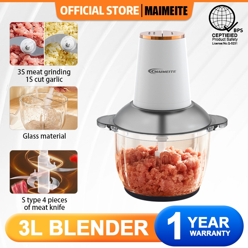 Maimeite 3L Electric Meat Grinder Mincer Food Large Capacity Food ProcessorMultifunctional ...