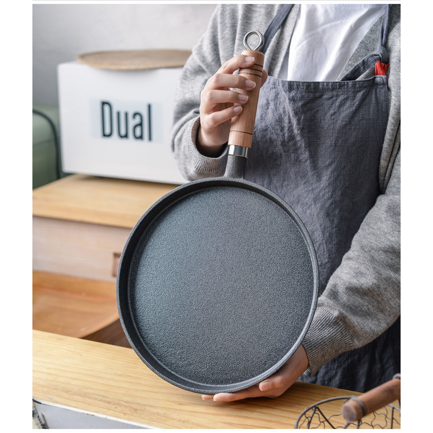 (COD) Sheet Pan Skillet 26cm Cast Iron Skillet Uncoated Nonstick ...