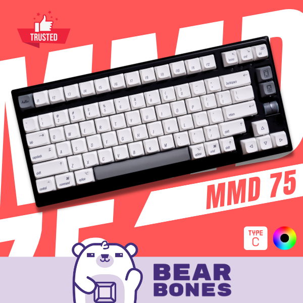 MMD 75 [Black] Gasket RGB Barebones Kit 75% Mechanical Keyboard ...
