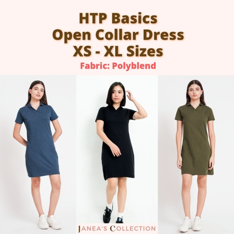 JANEA'S HTP Basics Open Collar Dress | Shopee Philippines