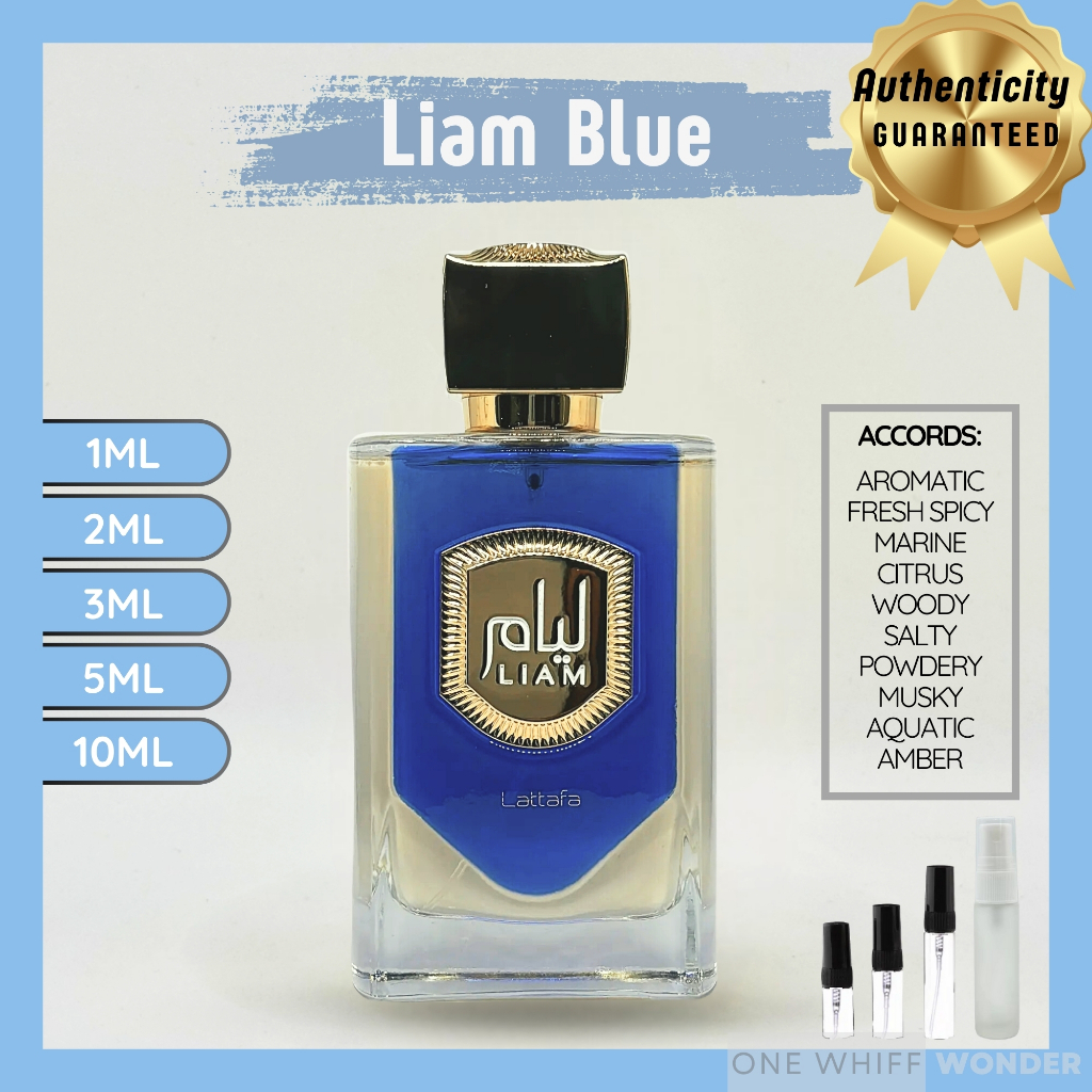 Lattafa Liam Blue Shine (1mL, 2mL, 3mL, 5mL or 10mL) ONE WHIFF WONDER ...